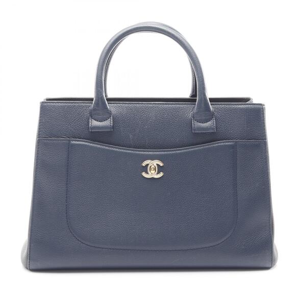 CHANEL | Bags | Chanel Neo Executive Tote Bag Leather Navy Blue | Poshmark